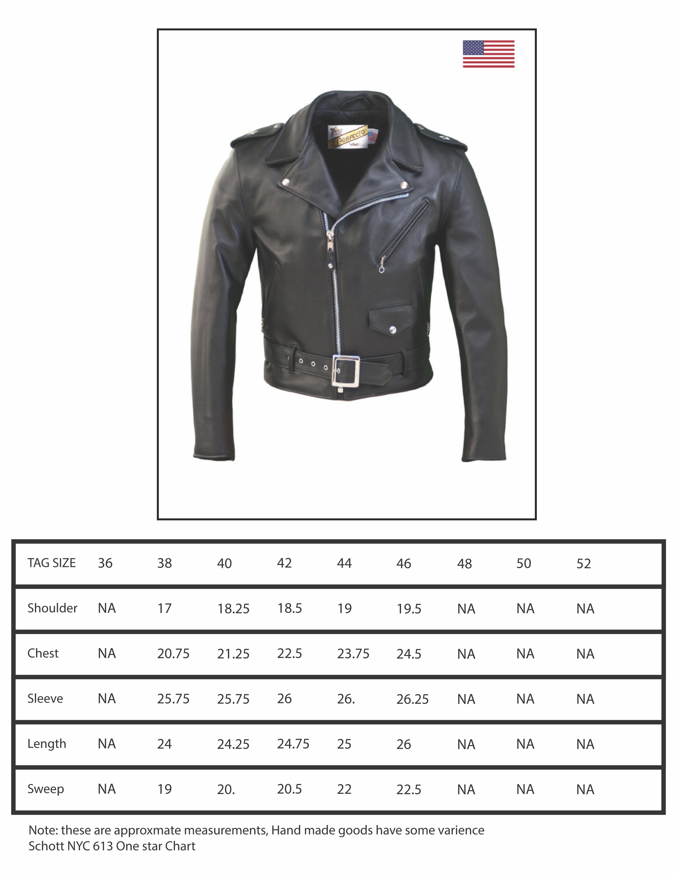 Schott NYC. 613 "1 Star" Black Leather Jacket - The Shop Vancouver