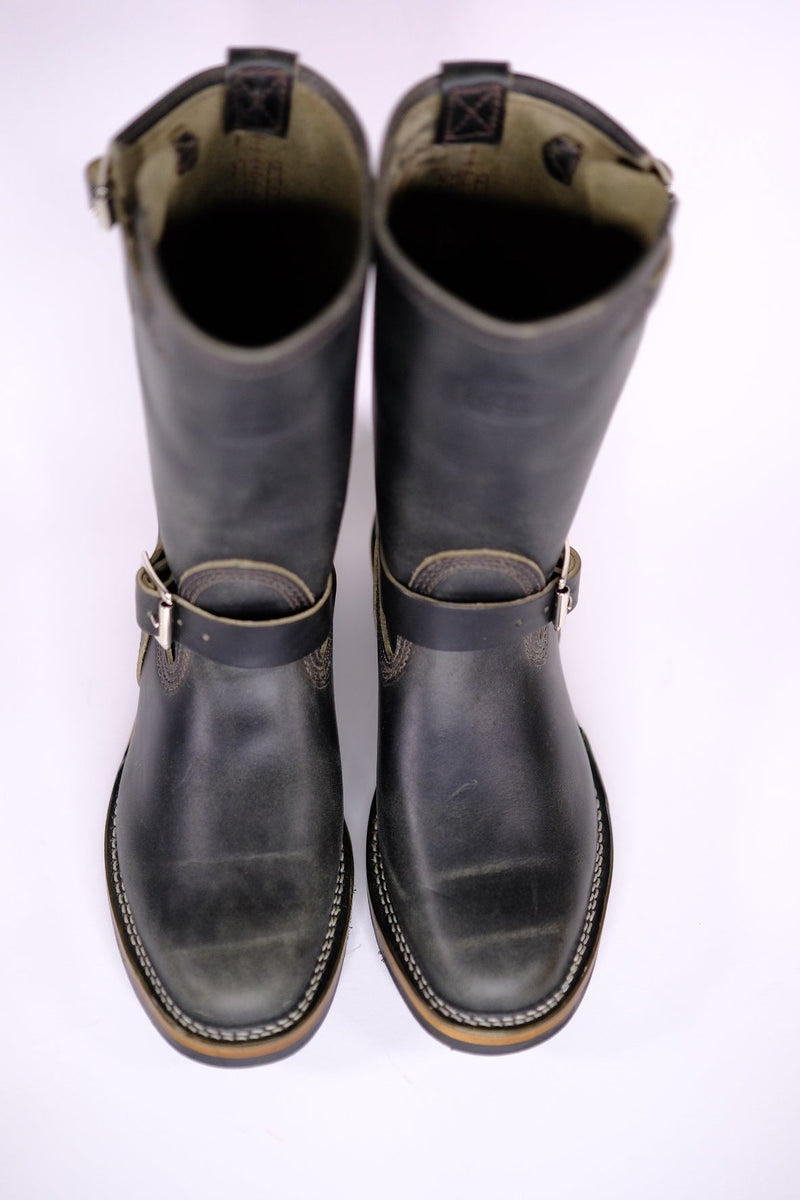 Wesco Boots X The Shop Mister Lou Petrolio Olive waxed Black Horsehide ...