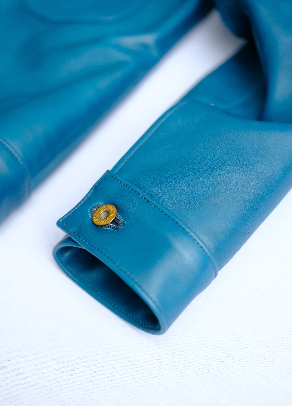 The Shop Vancouver Cowboy two 1.5mm Light Indigo Horsehide Jacket