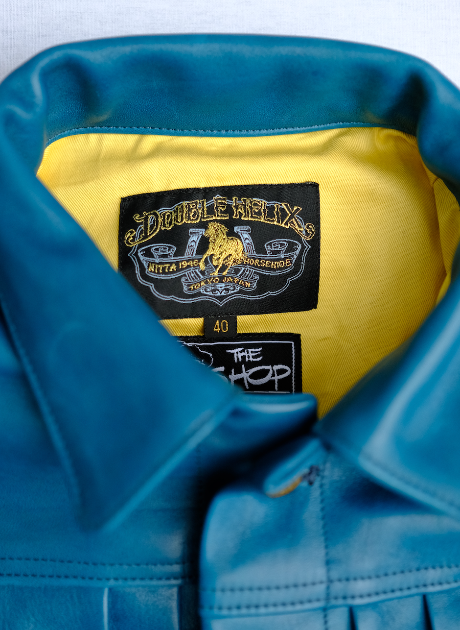 The Shop Vancouver Cowboy two 1.5mm Light Indigo Horsehide Jacket