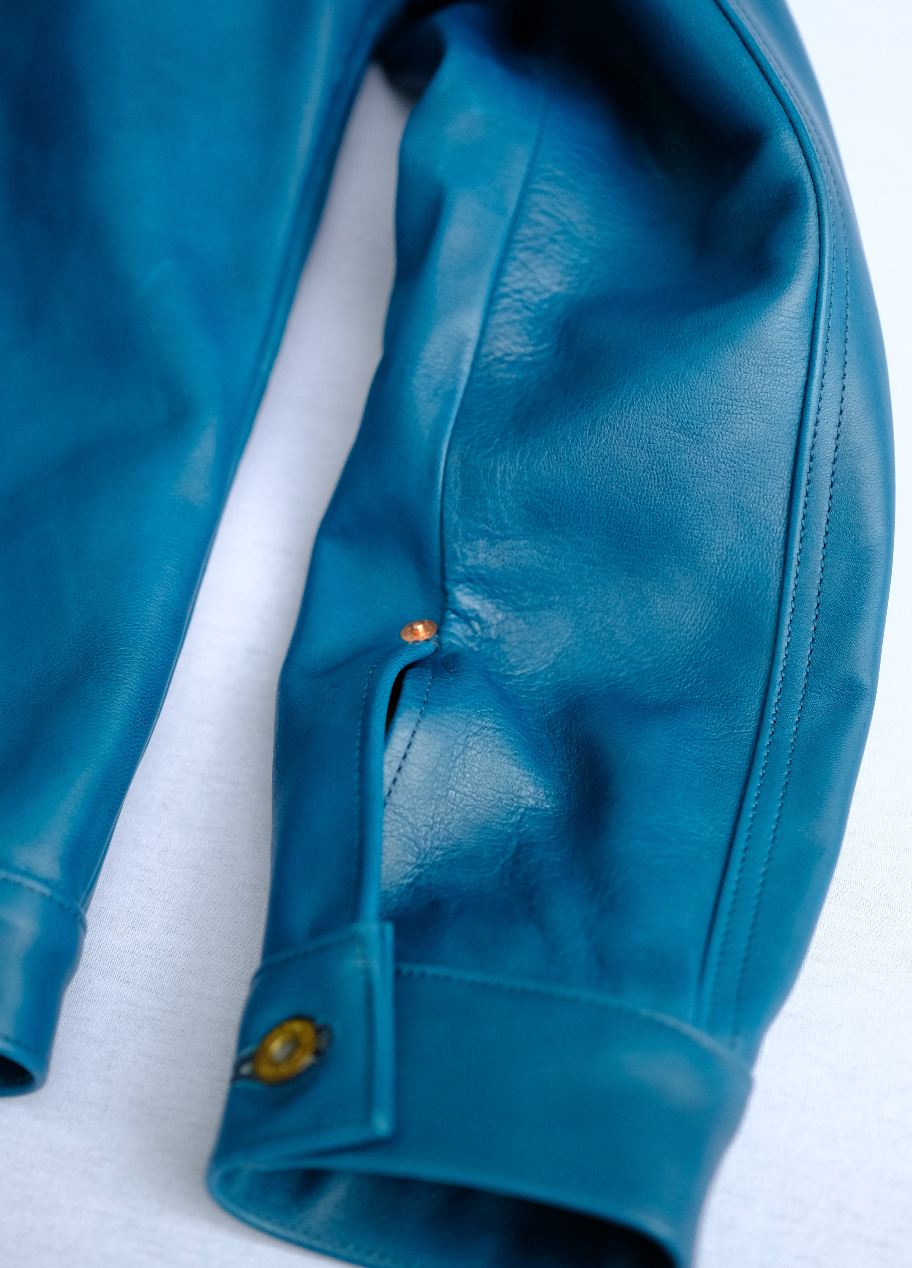 The Shop Vancouver Cowboy two 1.5mm Light Indigo Horsehide Jacket